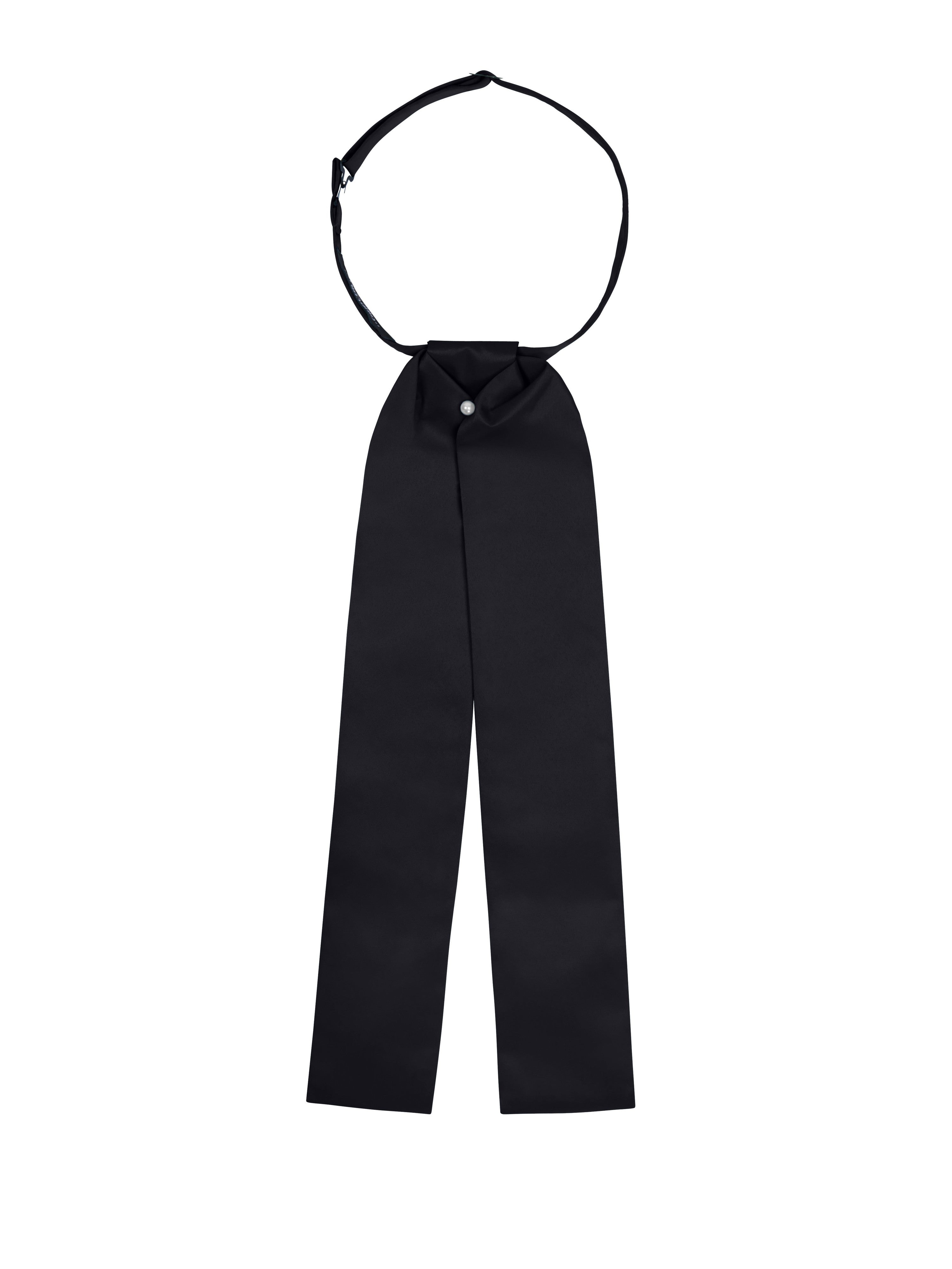 Black Formal Satin Ascot with Pearl Pin. – Fine Tuxedos