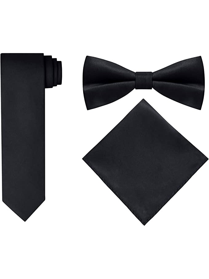 S.H. Churchill & Co. Men's 4 Piece Black Vest Set, with Bow Tie, Neck – Fine Tuxedos