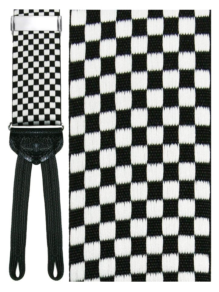 Black & White Checkerboard Style Formal Men's Braces – Fine Tuxedos