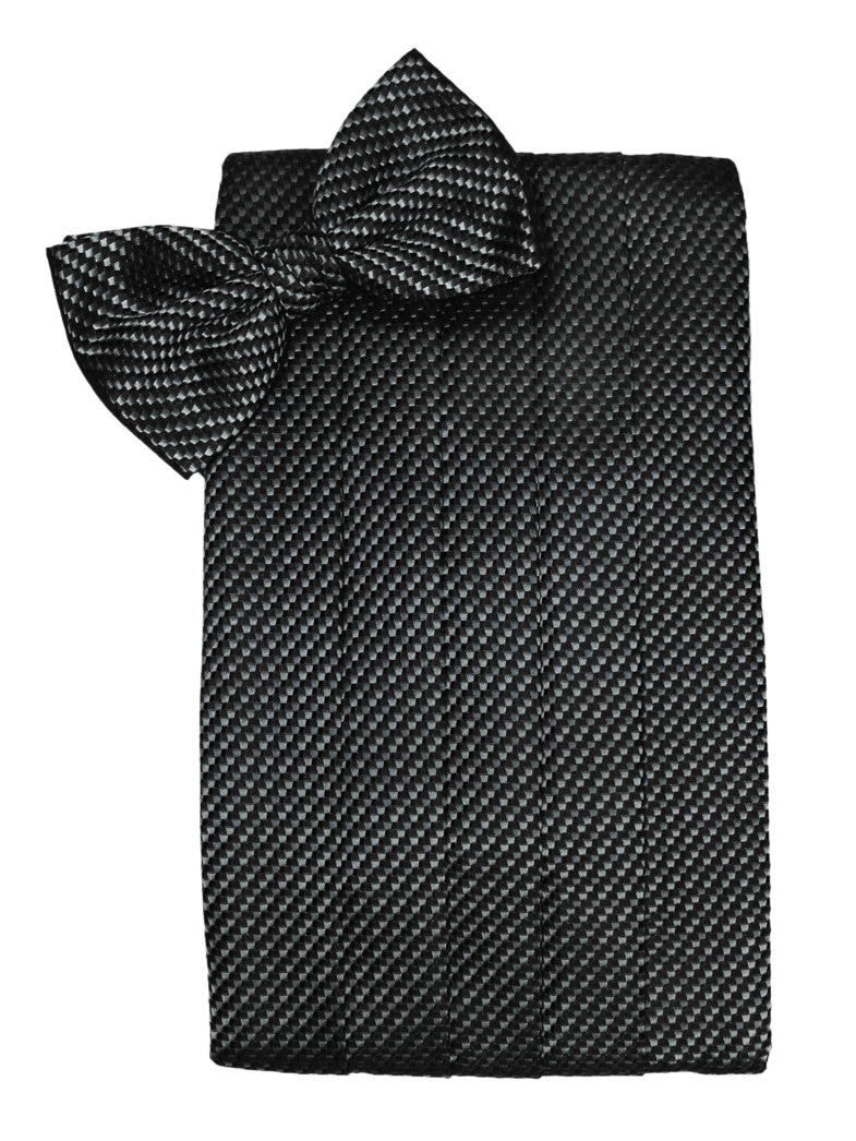 Asphalt Cummerbund Set | Interwoven Venetian Pattern | On Sale Now ...