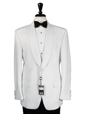 Slim Fit White 1 Button Shawl Men's Dinner Jacket by Cardi Couture ...